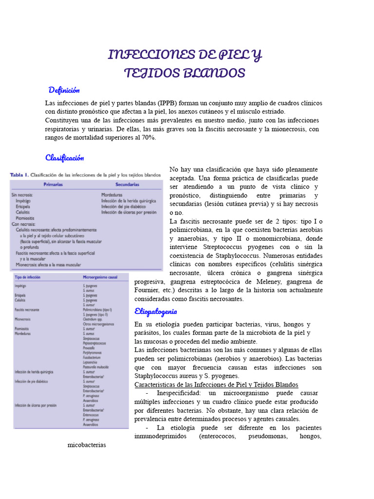 Infecciones de Piel y Tejidos Blandos. | PDF | Enfermedades y trastornos | Inmunología