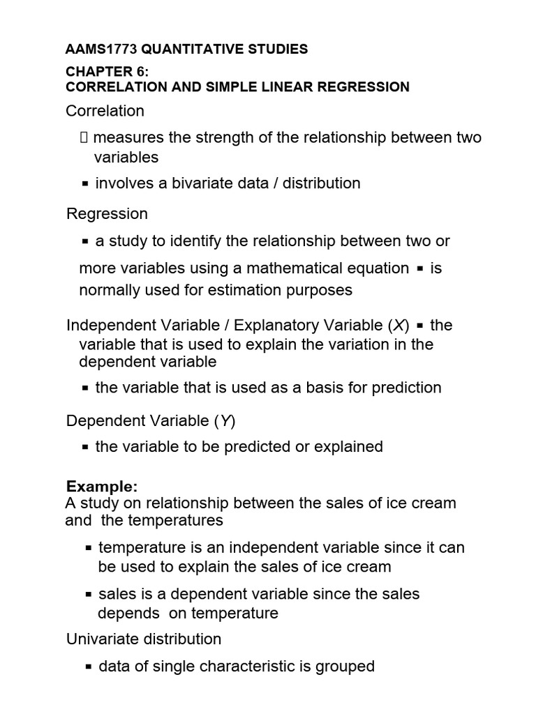6 Correlation and Regression | PDF | Dependent And Independent Variables | Regression Analysis