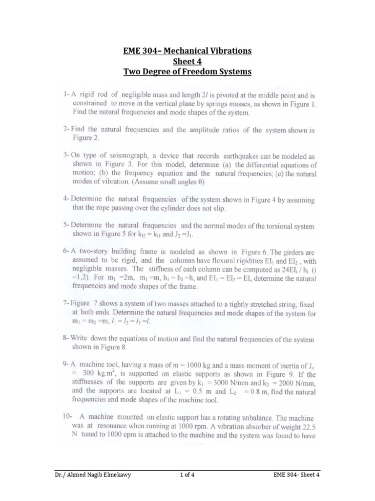 Vibration Sheet-4 | PDF