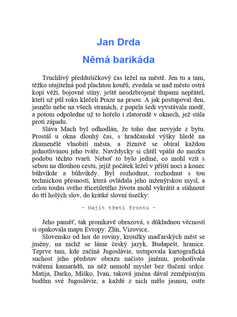 Němá Barikáda | PDF