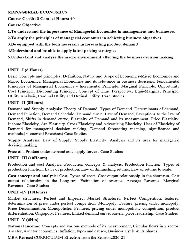 ME Unit 1&2 | PDF | Demand | Elasticity (Economics)