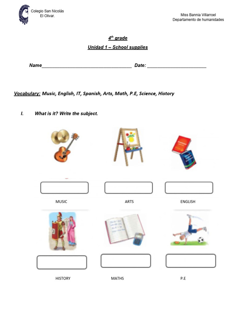 Guía 4to Básico School Subjects | PDF