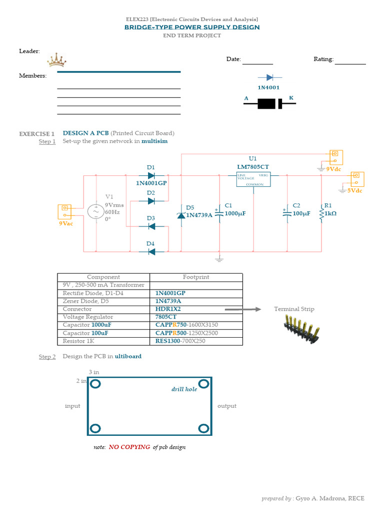 End Term Bridge Type Power Supply Design | PDF | Rectifier | Power Supply