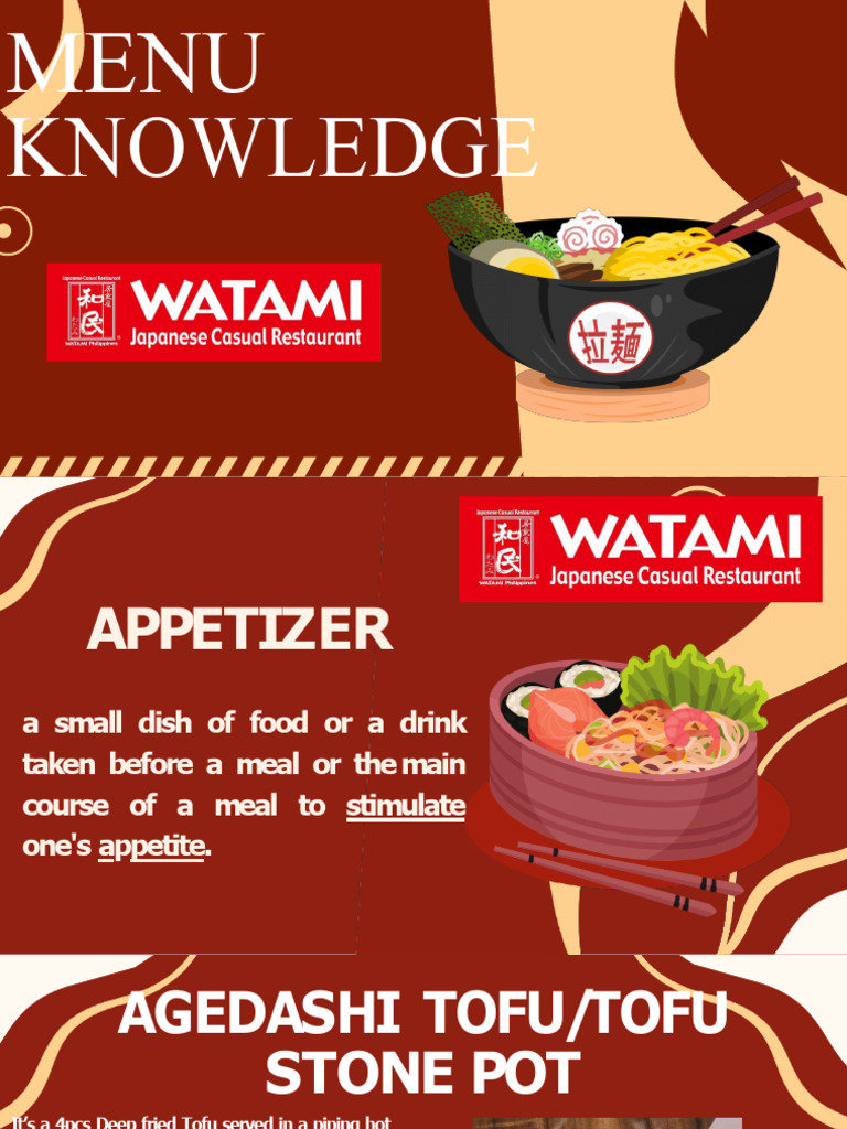 MENU-KNOWLEDGE Compressed | PDF | Sushi | Japanese Cuisine
