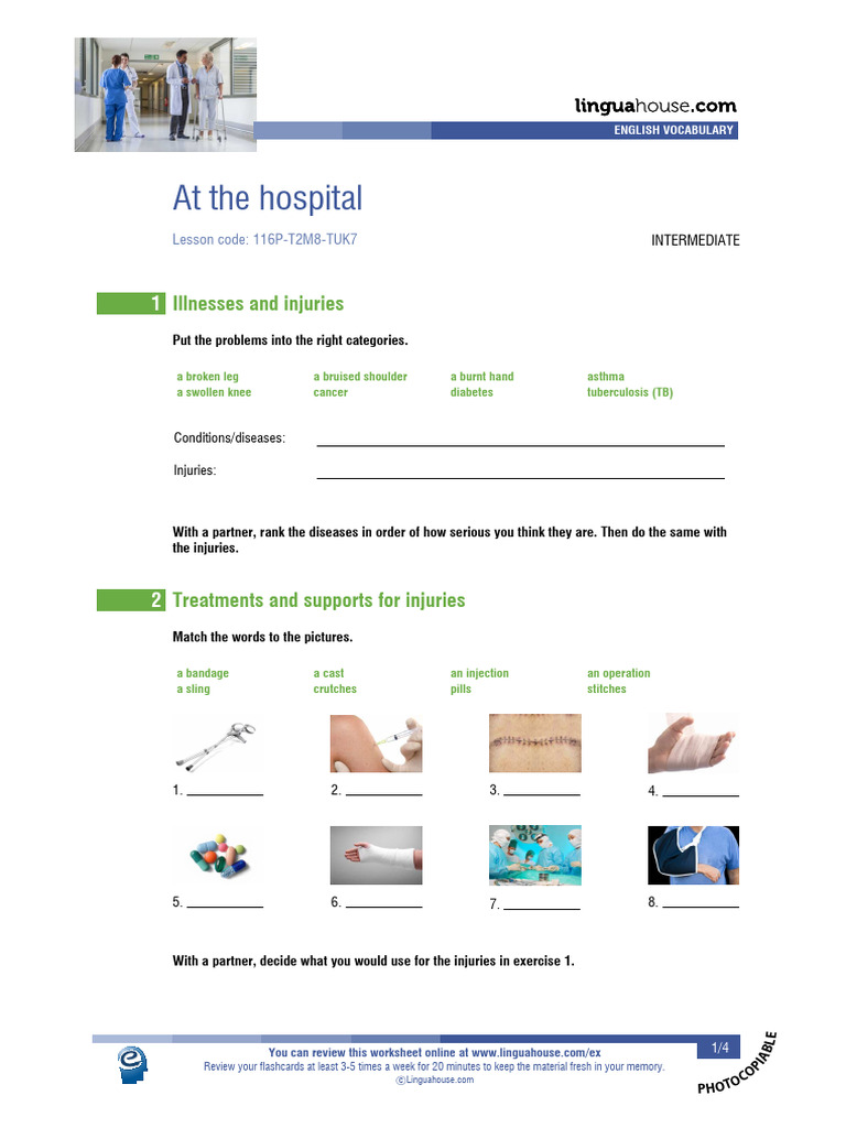 Hospital Vocabulary | PDF | Emergency Department | Medicine