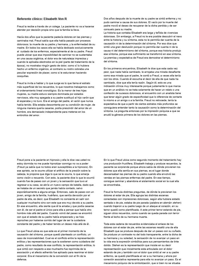 Elisabeth Von R - Referente Clínico | PDF | Hipnosis | Sigmund Freud