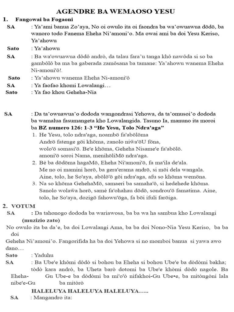 Agendre Migu Fanema Eheha Ni'amoni'o | PDF