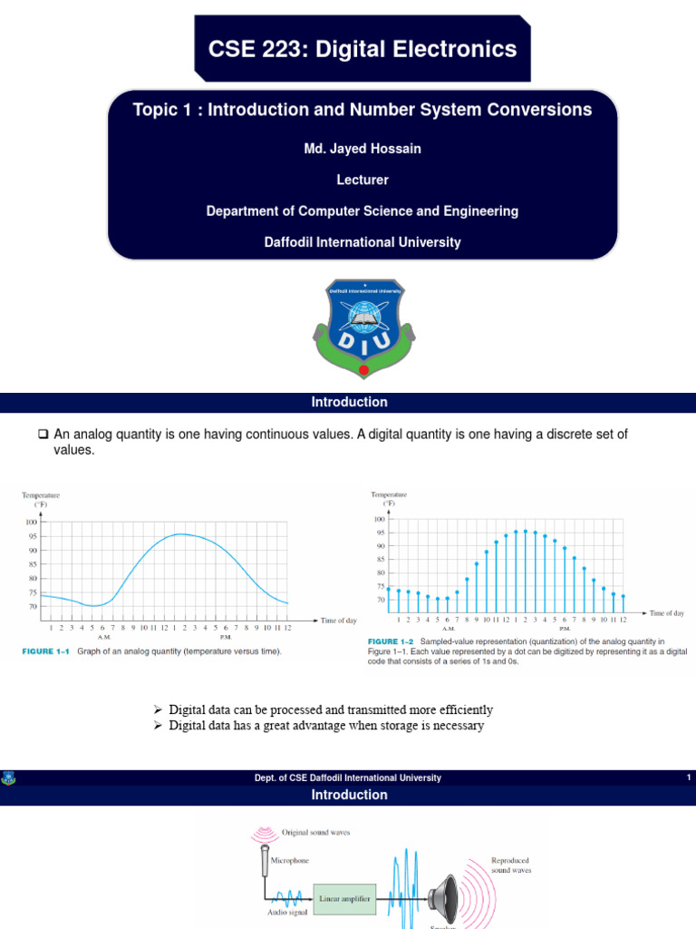 Introduction and Number System Conversions-JHN | PDF | Digital Signal | Lexicology
