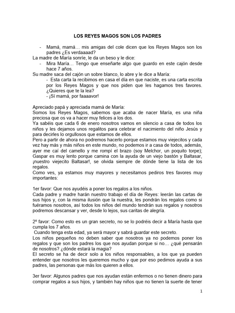 Los Reyes Magos Son Los Padres | PDF | Reyes Magos