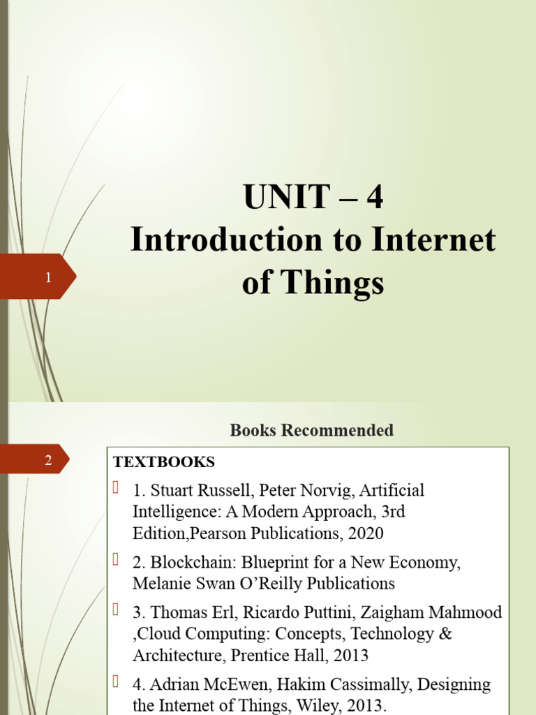 Unit - 4 - Introduction To IoT. | PDF | Internet Of Things | Computer Network