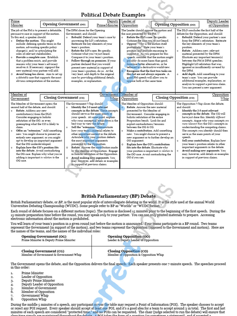 Political Debate Examples 1 PDF | PDF