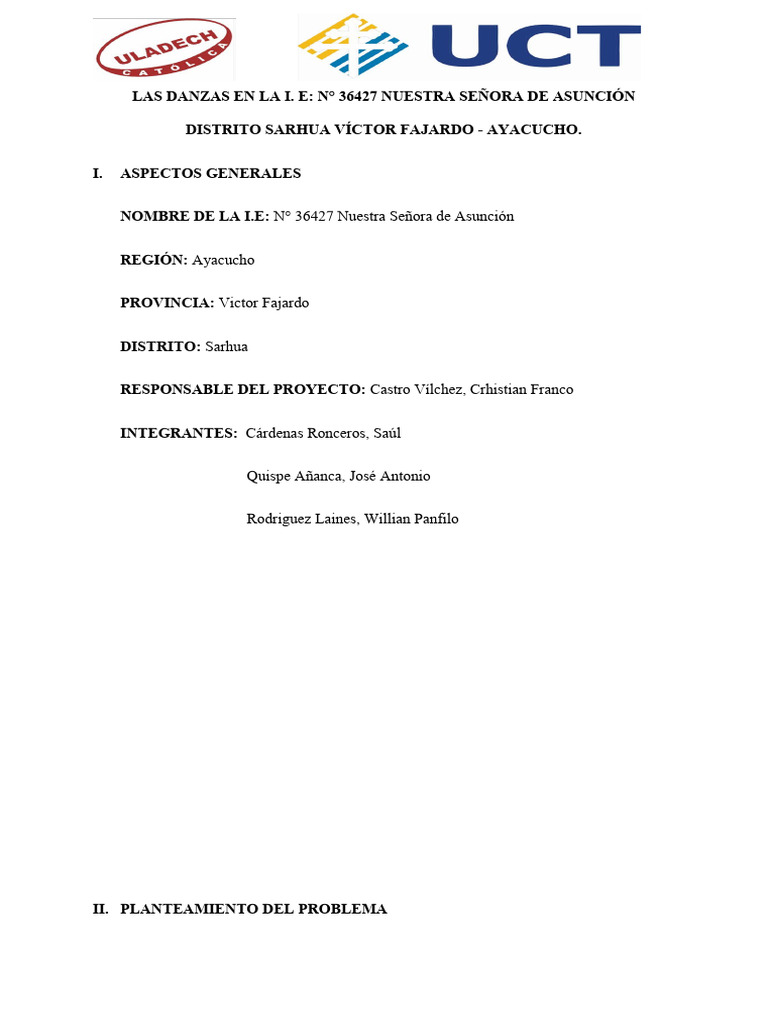 Informe Final Del Proyecto de Las Danzas | PDF | Bailes | Folklore