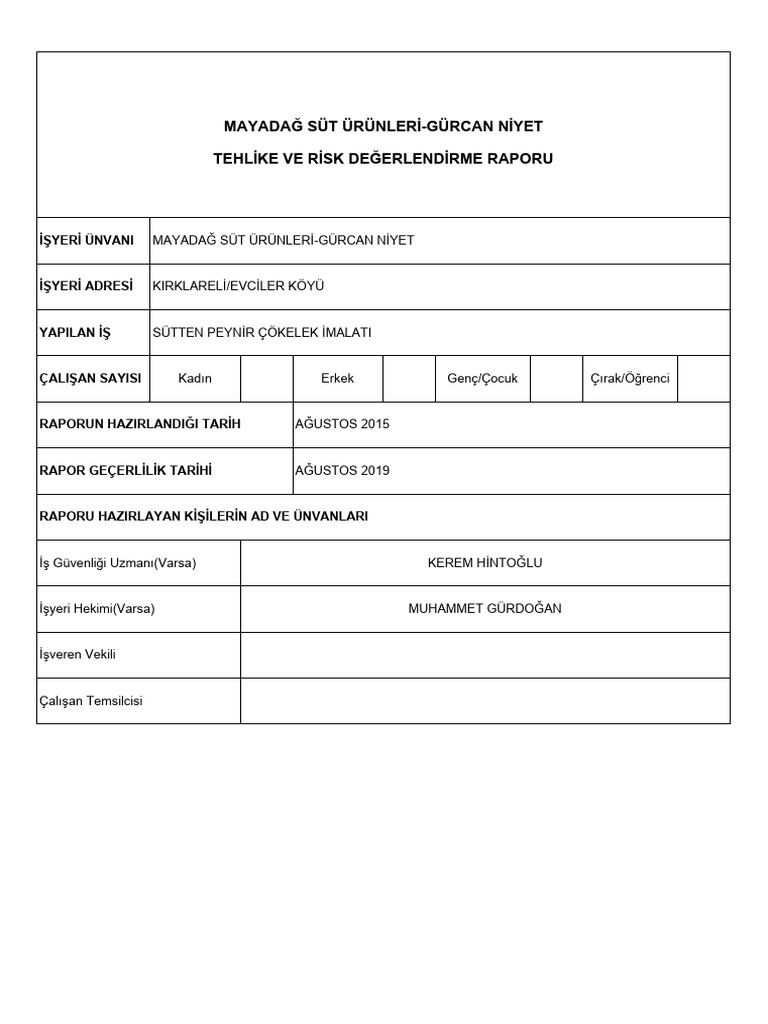 Mayadağ Risk Analizi | PDF