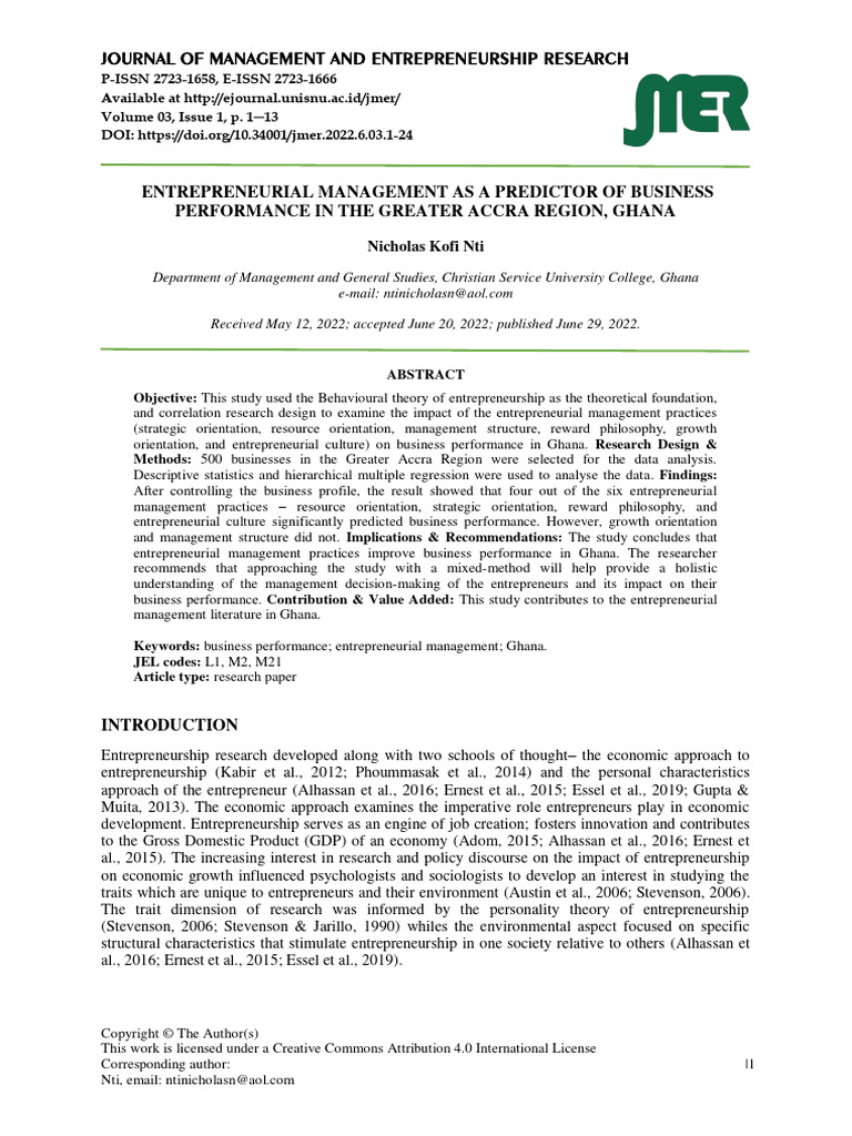 237-Article Text-1372-1-10-20220905 | PDF | Entrepreneurship | Survey Methodology