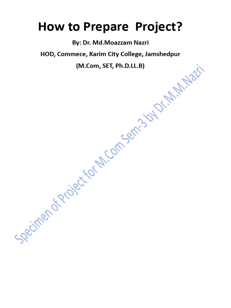 Specimen of Project by Dr.M.M.Nazri | PDF | Experiment | Causality