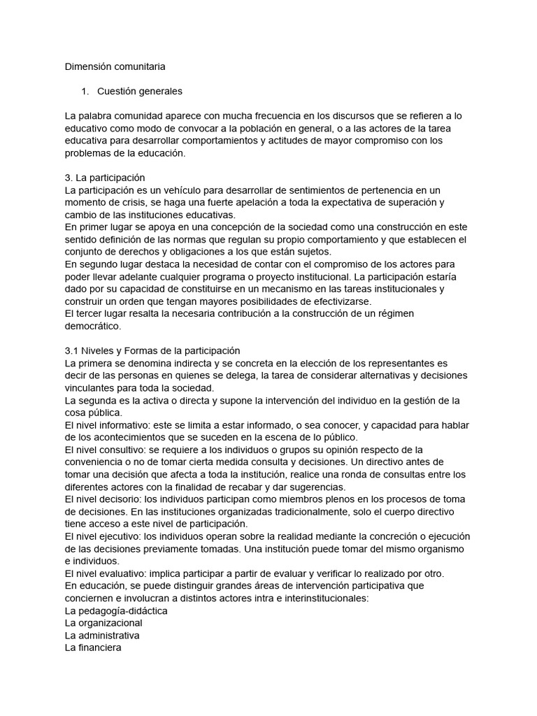 Dimensión Comunitaria | PDF | Comportamiento | Institución