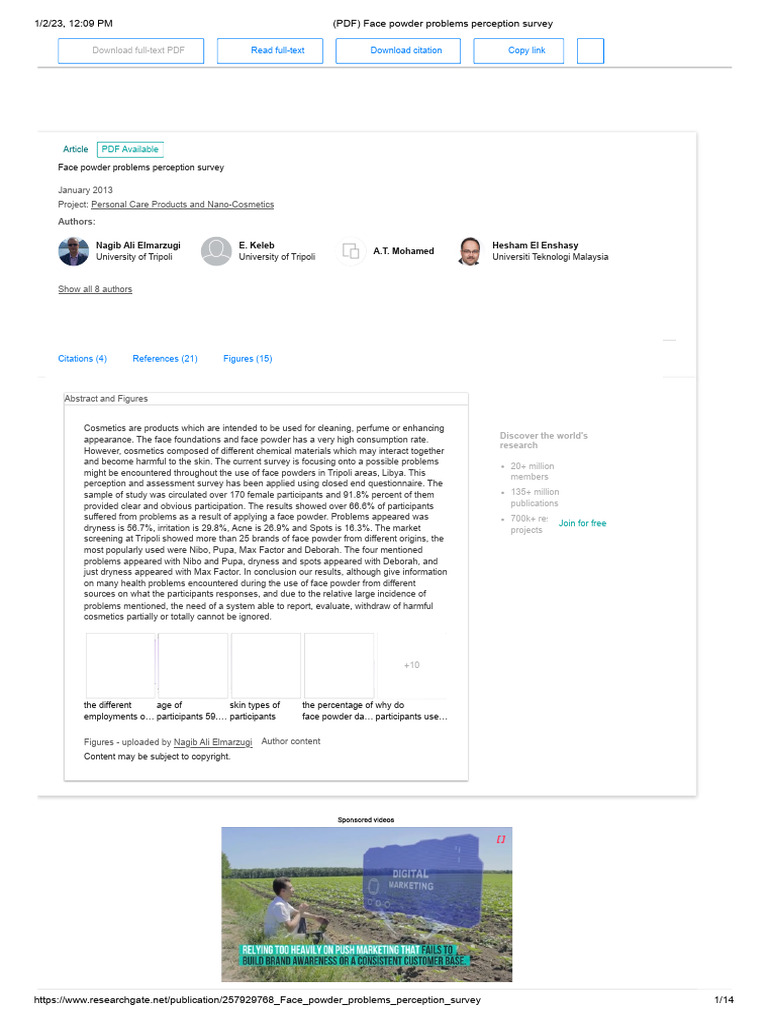 (PDF) Face Powder Problems Perception Survey | PDF | Cosmetics