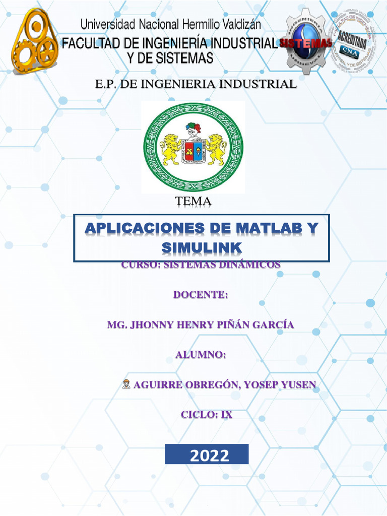 APLICACIONES DE MATLAB Y SIMULINK | PDF | Ecuaciones | Sistema no lineal APLICACIONES DE MATLAB Y SIMULINK | PDF | Ecuaciones | Sistema no lineal