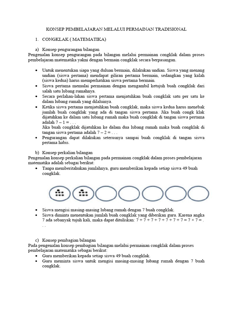 Konsep Pembelajaran Melalui Permainan Tradisional | PDF | Metode & Bahan Ajar