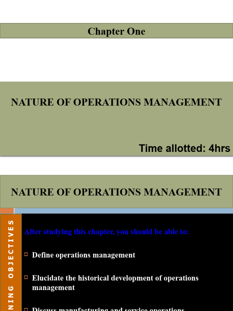 Operation Management 2021 (Chapter 1 To 5) | PDF | Strategic Management ...
