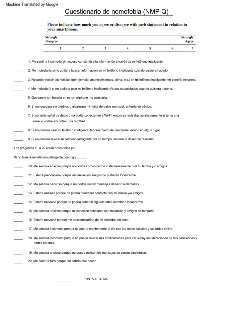 NMP-Q Survey 1 | PDF | Mente | Soledad