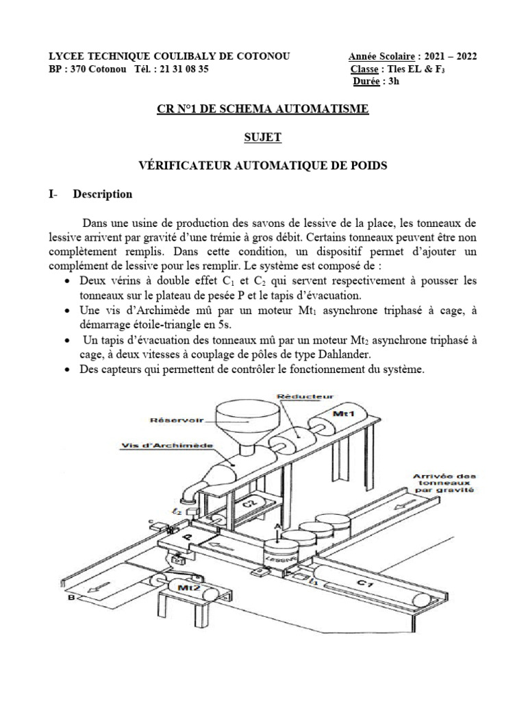 CR #1 Schéma Automatisme Tles | PDF