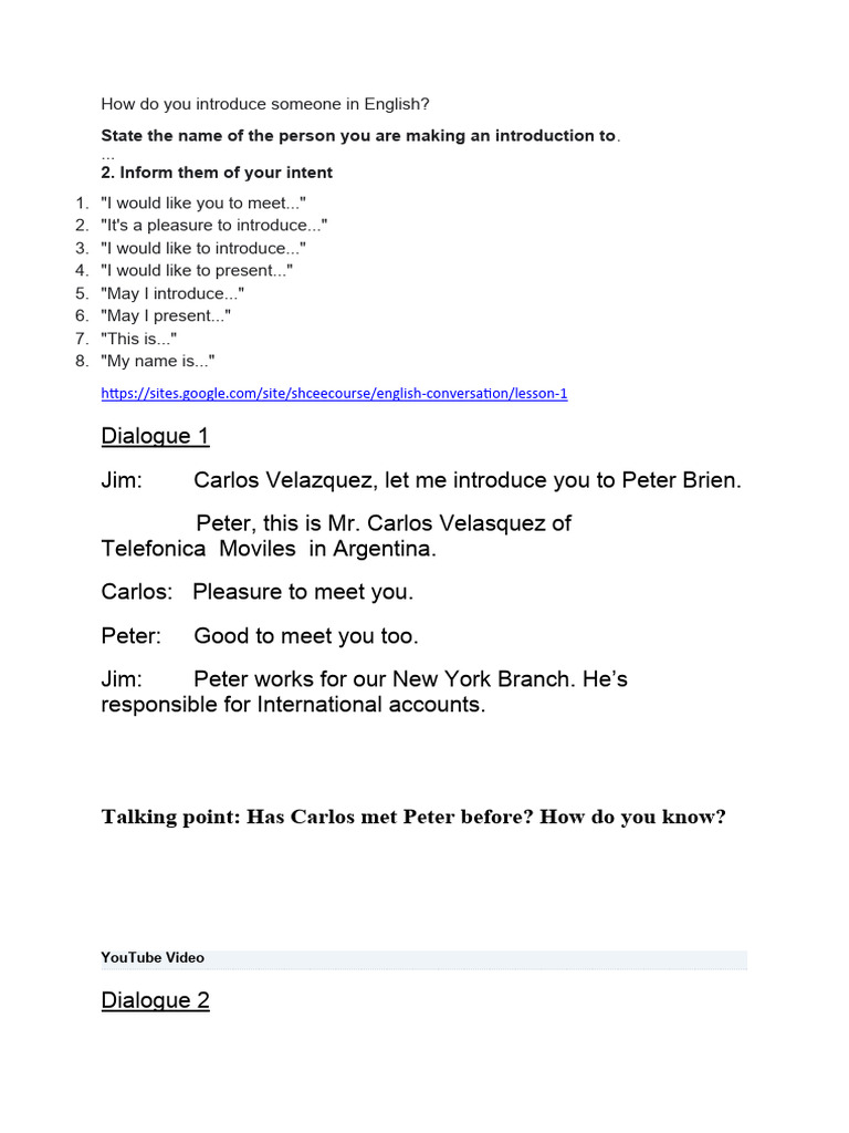 How Do You Introduce Someone in English | PDF