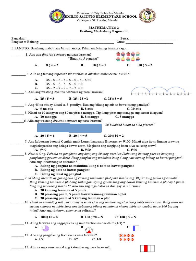 PT Math 2 q3 With Tos and KTC | PDF