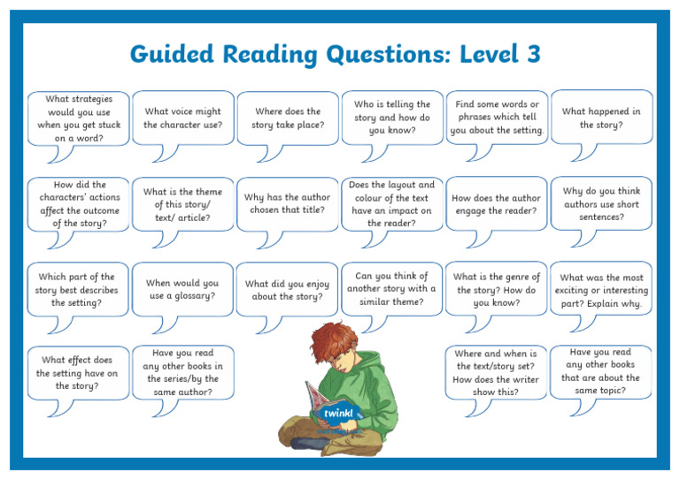 Levelled Guided Reading Questions Mat - Level 3 | PDF | Human Communication