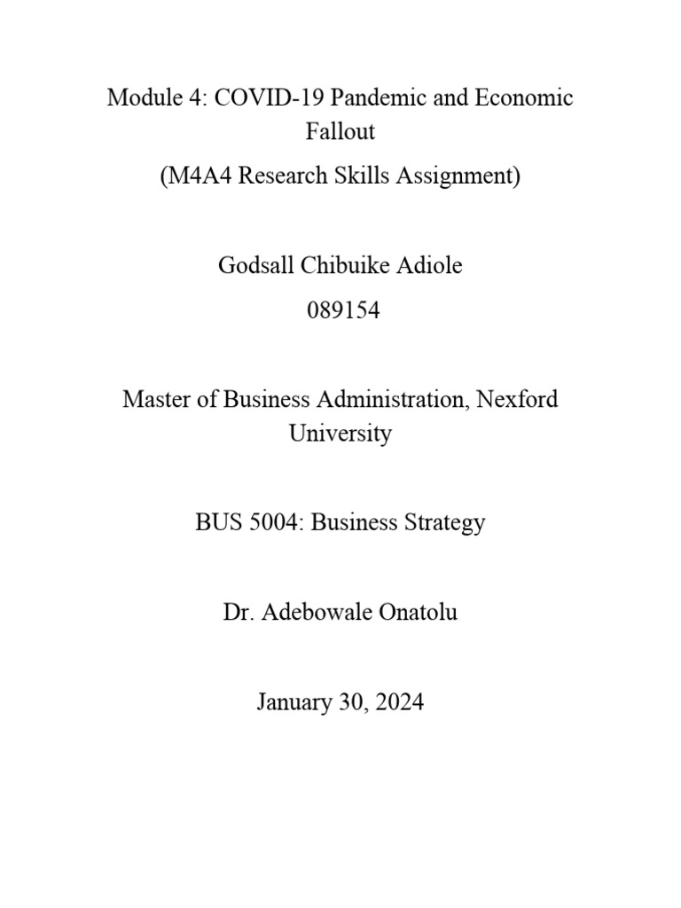 BUS 5004 MODULE 4 - M4A4 Research Skills Assignment | PDF | Pandemic ...