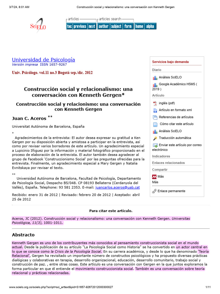 Construcción Social y Relacionalismo - Una Conversación Con Kenneth ...
