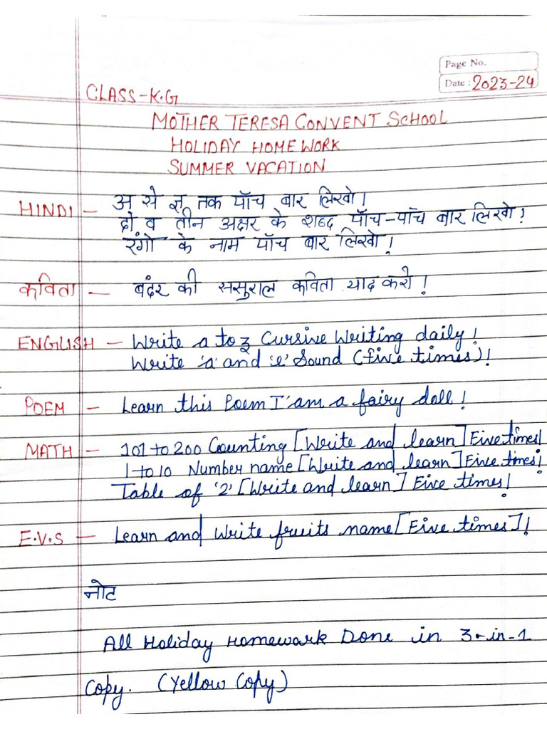 Holiday Homework?? | PDF