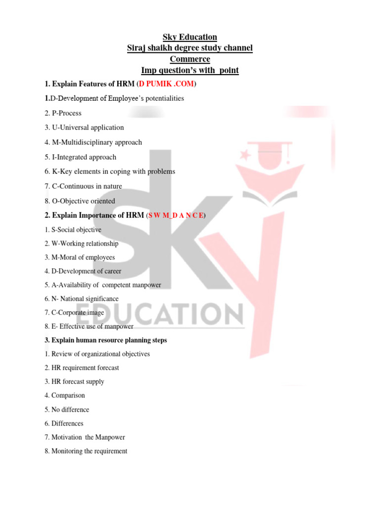 Commerce with points | PDF | Performance Appraisal | Human Resources