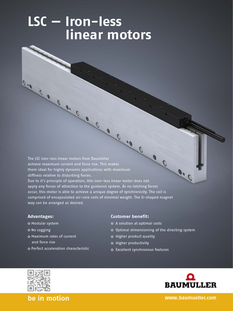 Линейные двигатели Baumuller серии LSC | PDF | Force | Mechanical Engineering