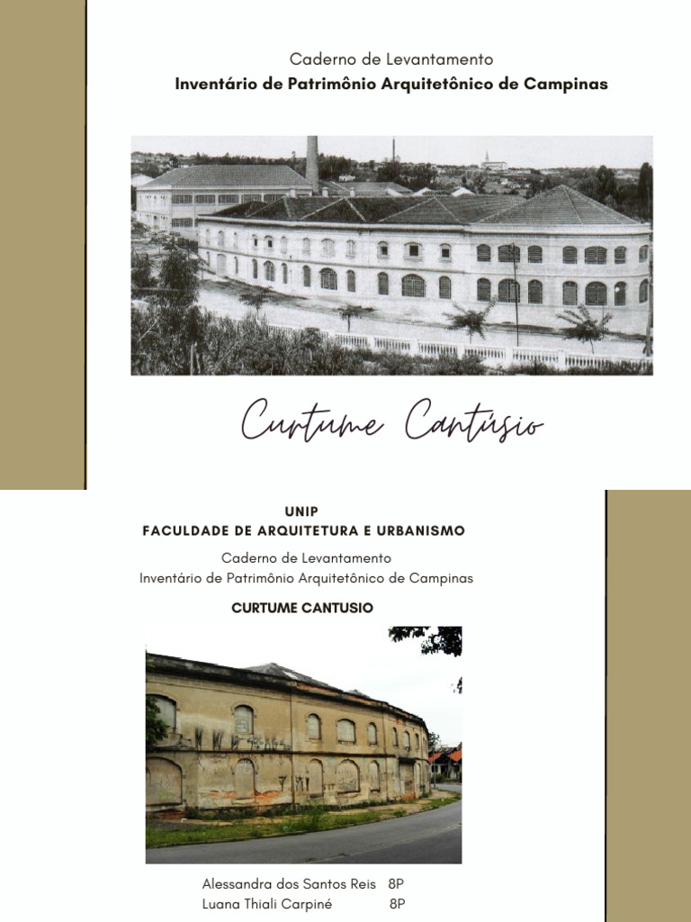 Inventário do Curtume Cantúsio em Campinas | PDF | Herança cultural ...