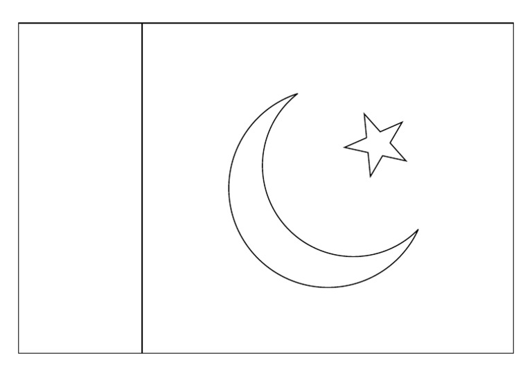 Pakistan Flag Outline A4 Size | PDF