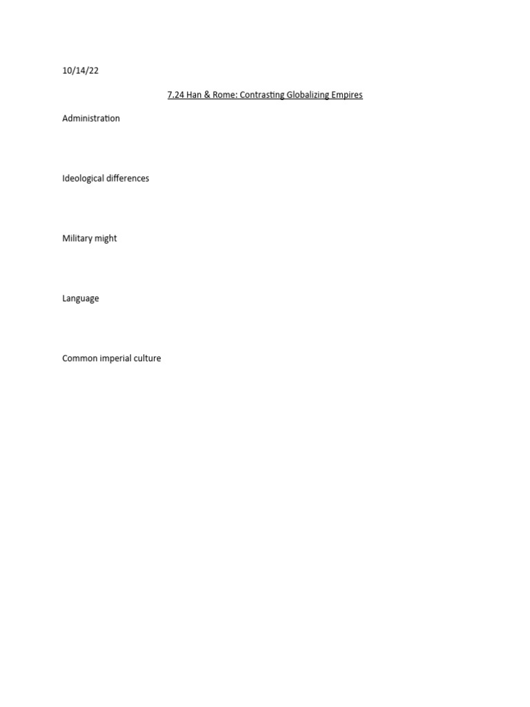 Han vs. Rome: Globalizing Empires Comparison | PDF