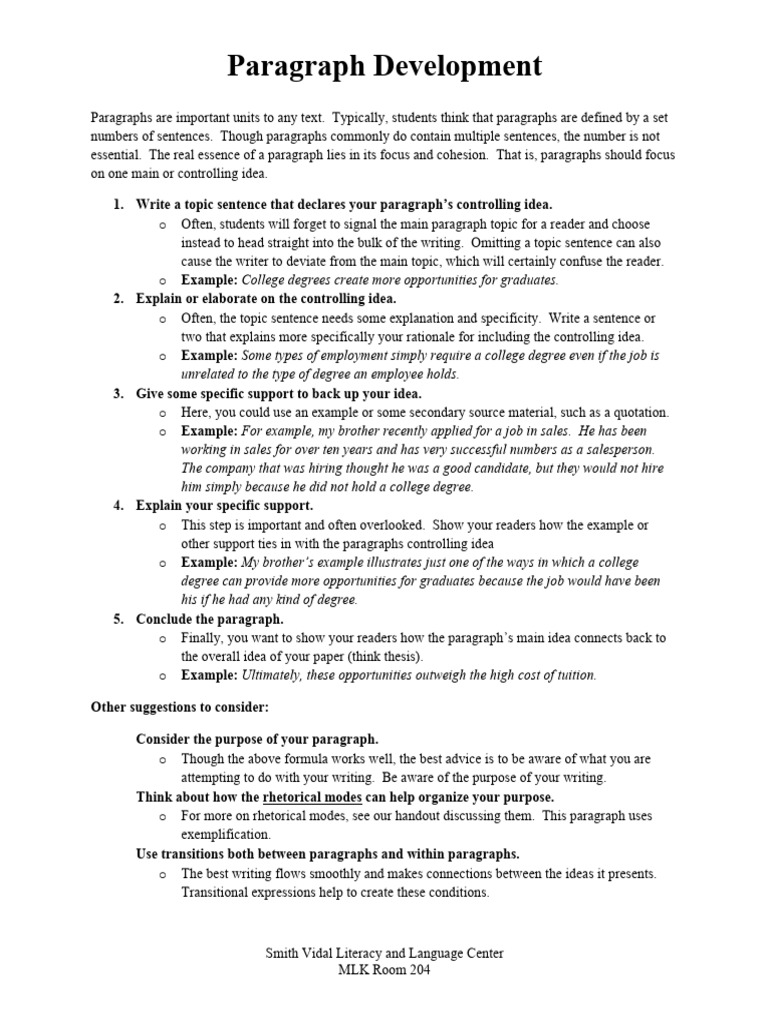 Paragraphdevelopment | PDF | Paragraph | Human Communication