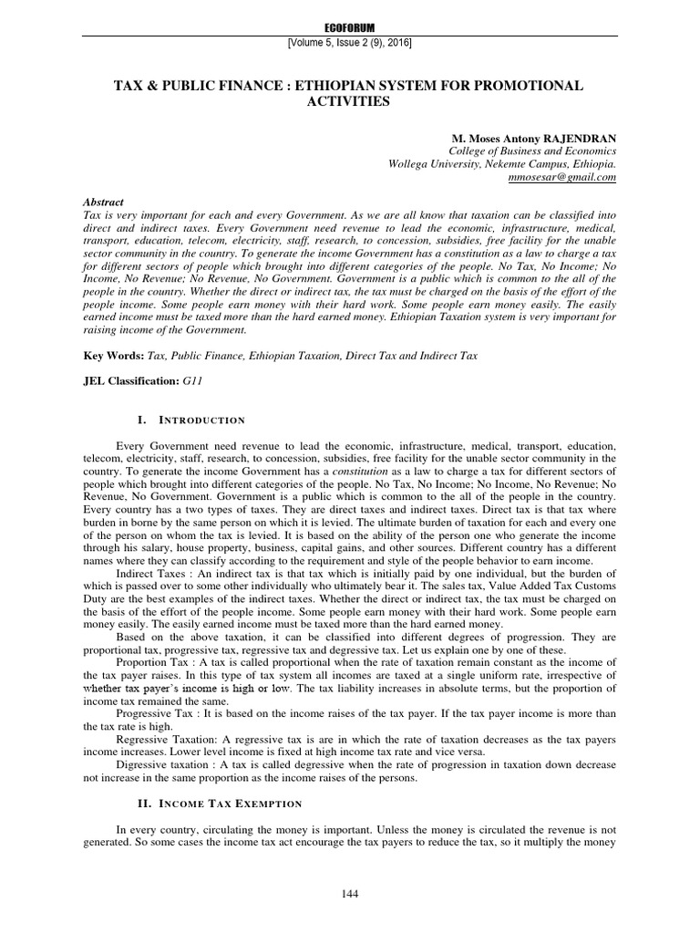 Ethiopian Taxation Insights | PDF | Taxes | Value Added Tax