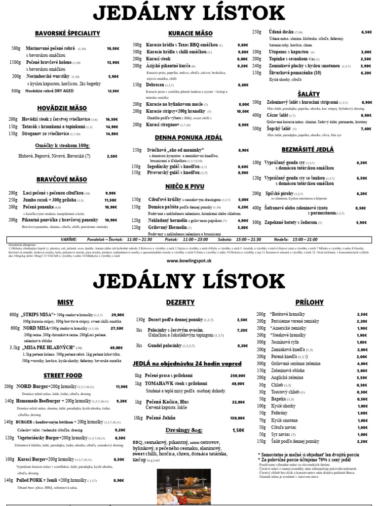 Jedalny Listok Web | PDF