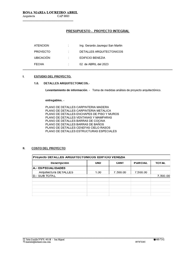 Cotizacion Det Rmla | PDF