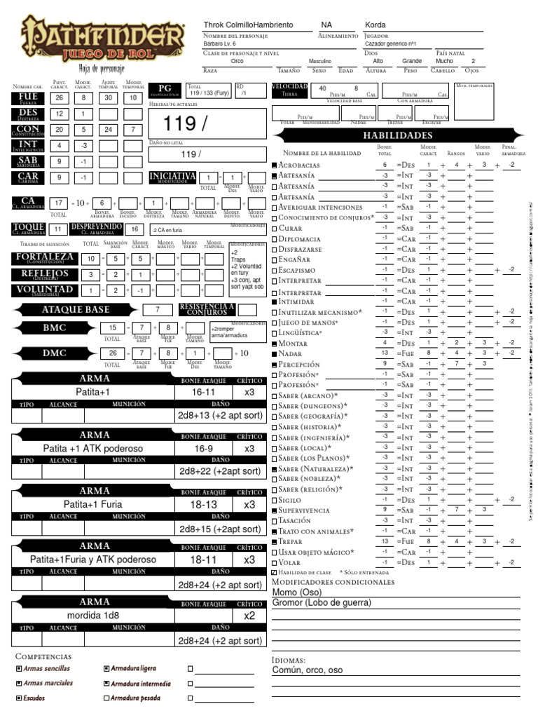Throk Barbaro LVL 6 | PDF