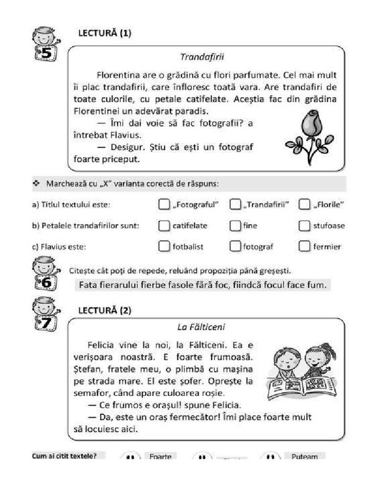 LECTURĂ Clasa 1 | PDF