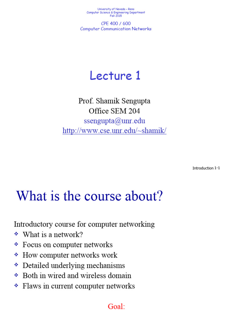 Lec01 Overview | PDF | Computer Network | Internet Standards