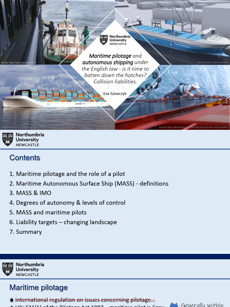 Shipping And Autonomous Vessels Pdf Maritime Pilot Ships