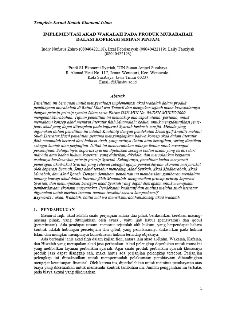 Akad Wakalah dalam Murabahah Syariah | PDF