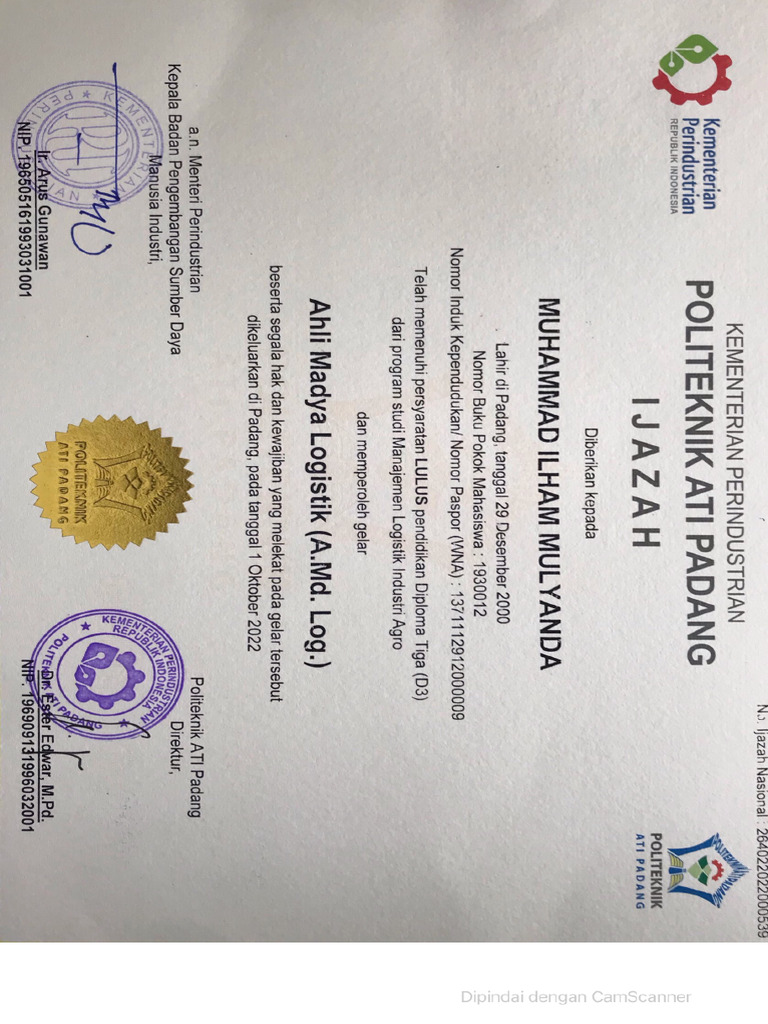 Ijazah & Transkip Nilai | PDF