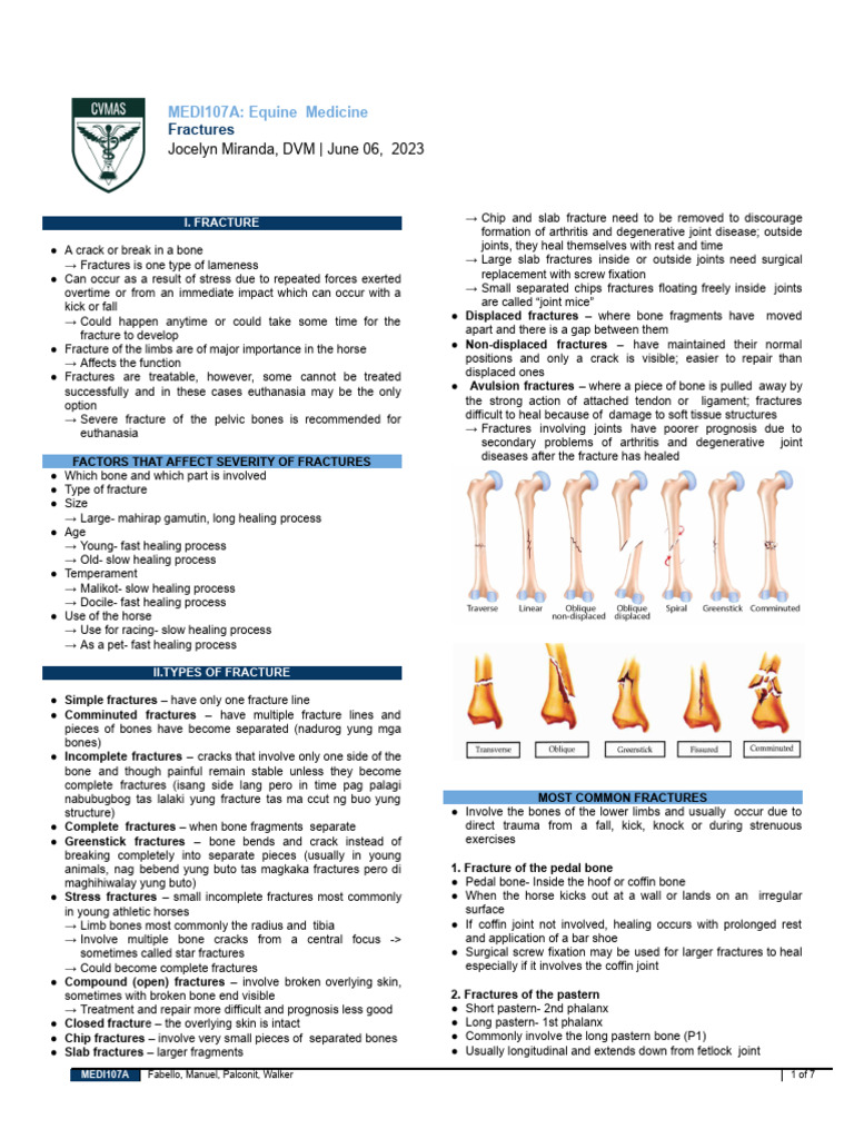 Medi107a 03 Fractures | PDF | Bone | Skeletal System