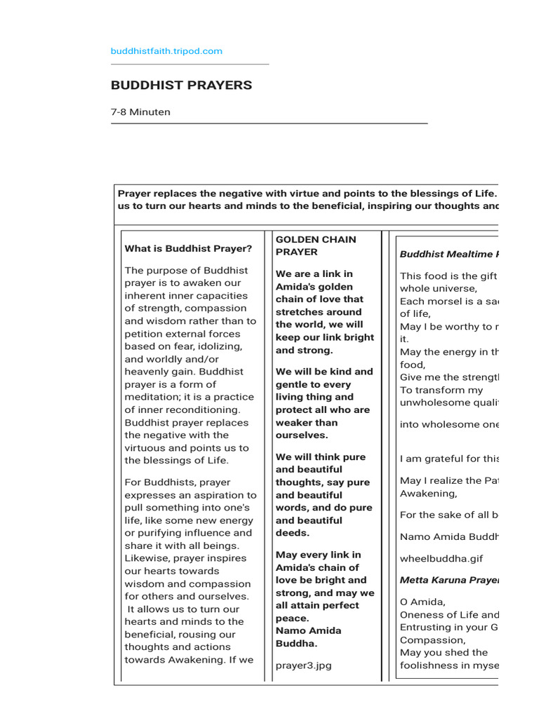 BUDDHIST PRAYERS | PDF | Enlightenment In Buddhism | Prayer