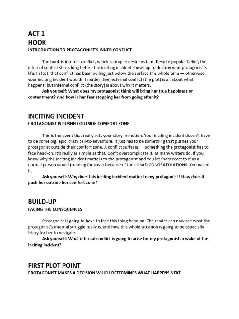 3 Act Story Structure Copypaste | PDF | Plot (Narrative) | Fear